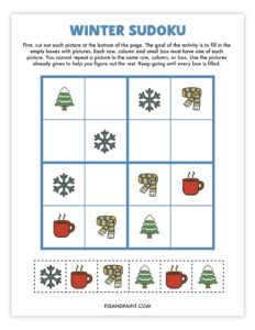 Free Printable Winter Sudoku - Pjs and Paint