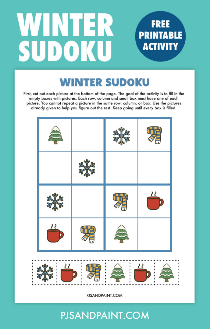 Free Printable Winter Sudoku - Pjs and Paint
