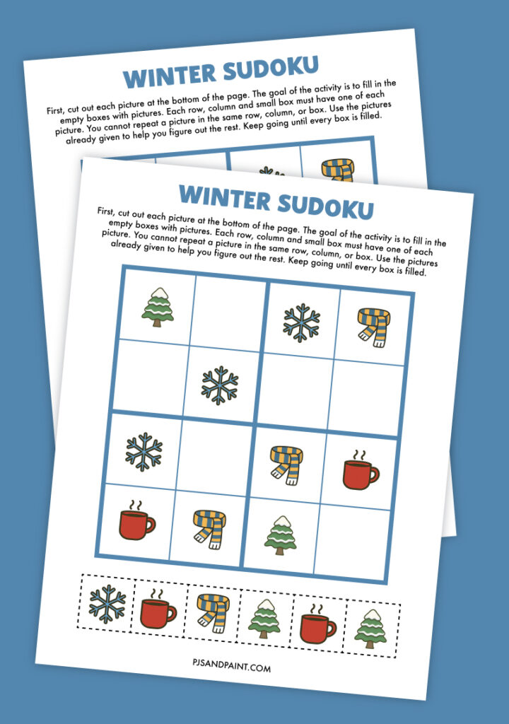 Free Printable Winter Sudoku - Pjs and Paint