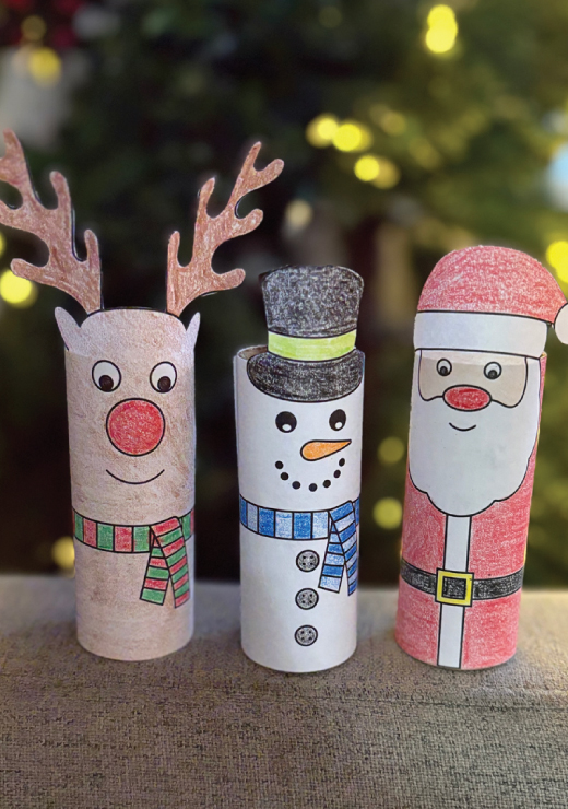 Christmas Paper Roll Crafts - With 3 Free Printable Templates - Pjs and ...