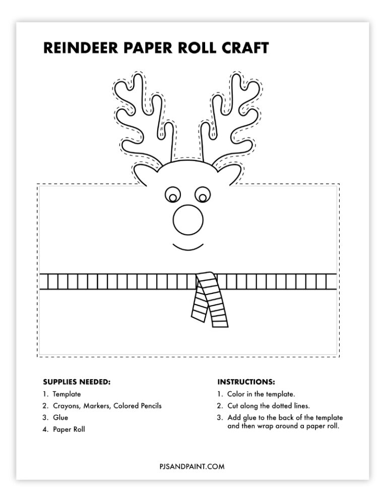 Christmas Paper Roll Crafts - With 3 Free Printable Templates - Pjs and ...