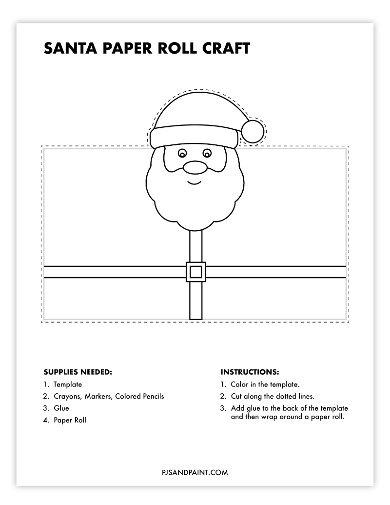 Christmas Paper Roll Crafts - With 3 Free Printable Templates - Pjs and ...