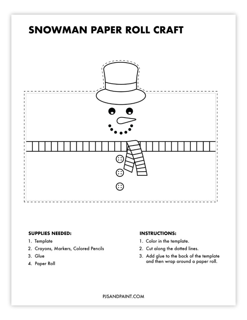 Christmas Paper Roll Crafts - With 3 Free Printable Templates - Pjs and ...