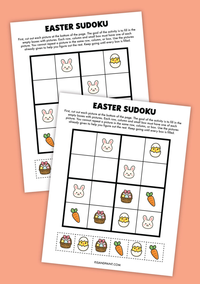 Free Printable Easter Sudoku - Pjs and Paint