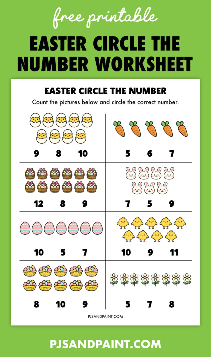Free Printable Easter Circle the Number Worksheet - Pjs and Paint