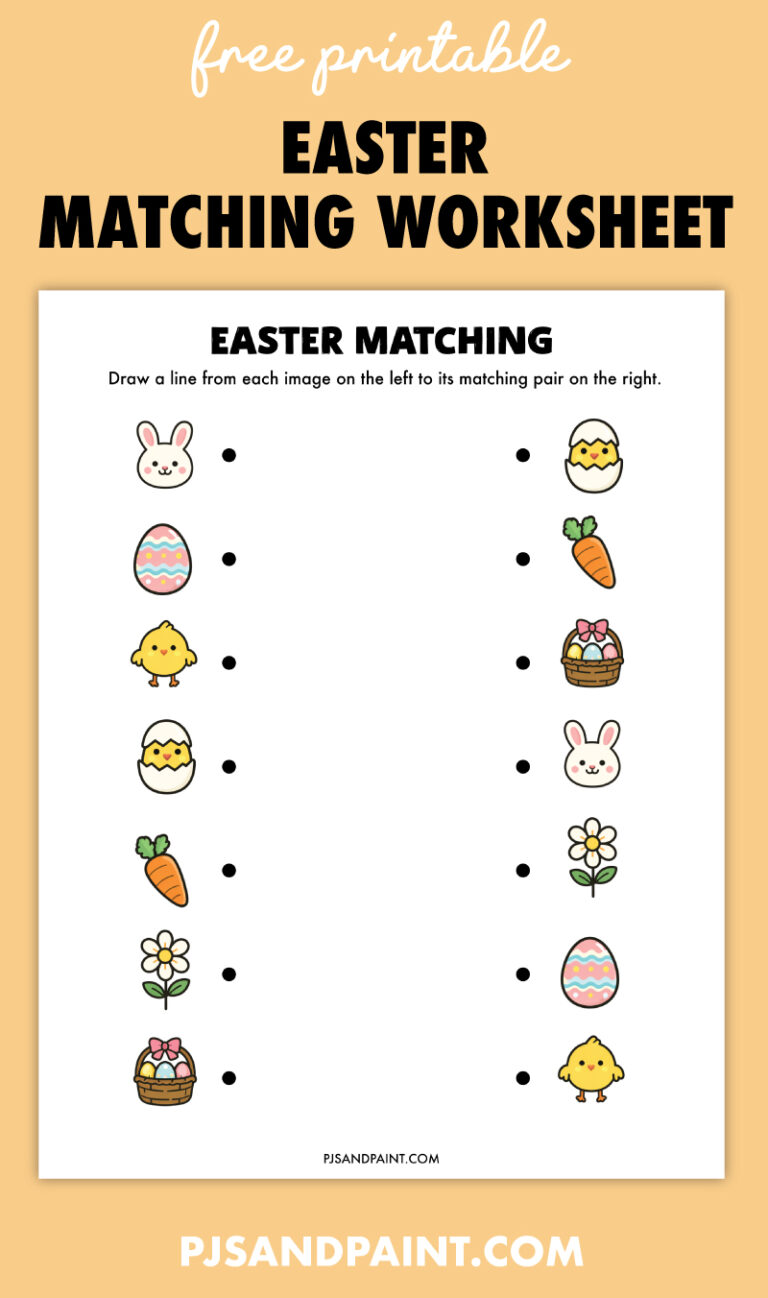 Free Printable Easter Matching Worksheet - Pjs and Paint