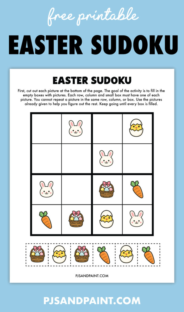 Free Printable Easter Sudoku - Pjs and Paint