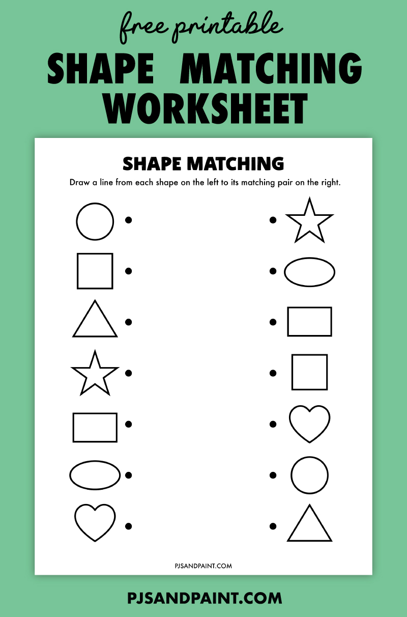 Free Printable Shape Matching Worksheet - Pjs and Paint