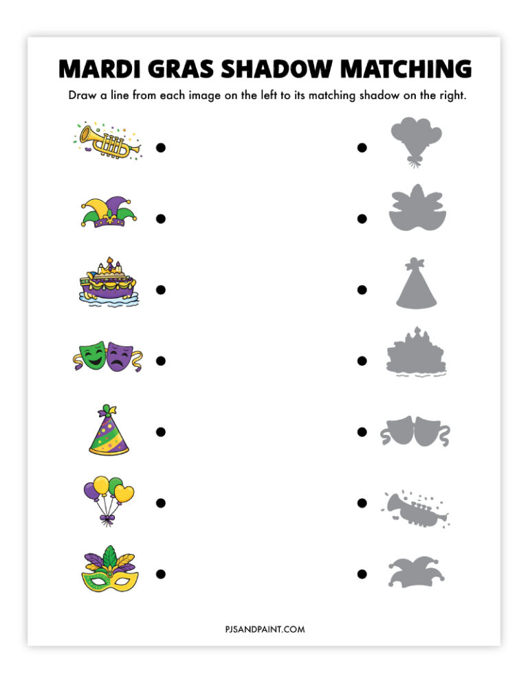 11 Free Printable Mardi Gras Games and Activities - Pjs and Paint