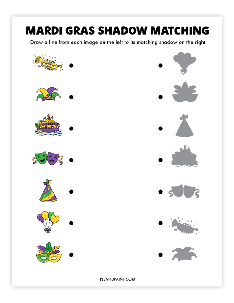 11 Free Printable Mardi Gras Games and Activities - Pjs and Paint
