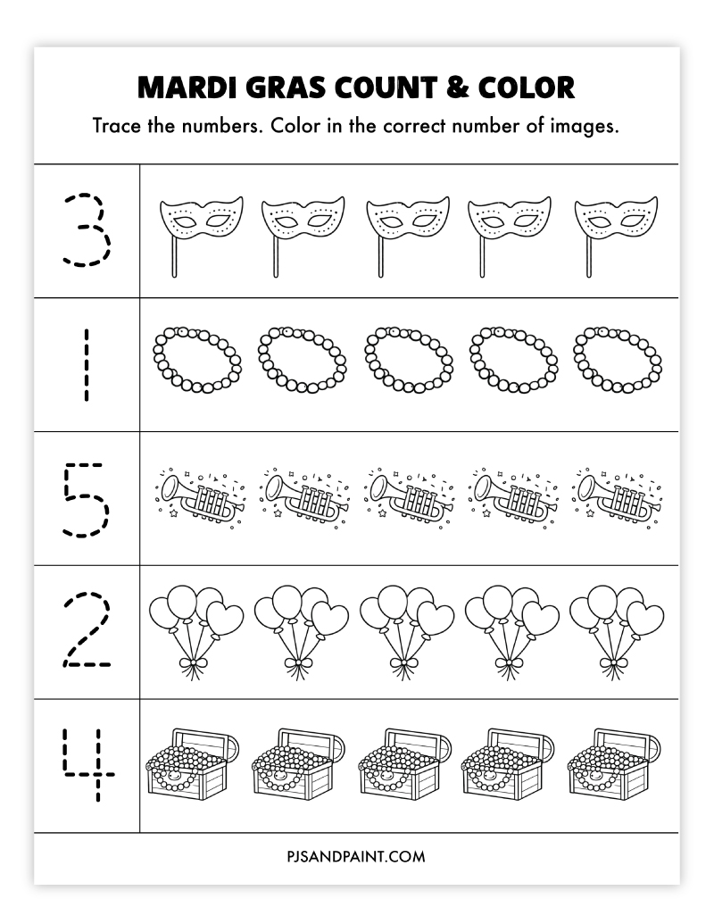 11 Free Printable Mardi Gras Games and Activities - Pjs and Paint