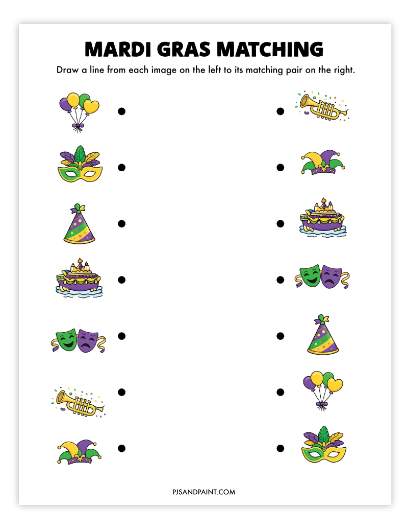 11 Free Printable Mardi Gras Games and Activities - Pjs and Paint