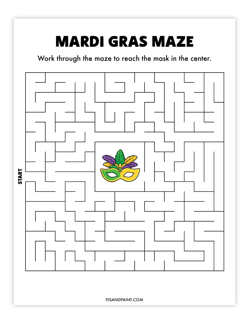 11 Free Printable Mardi Gras Games and Activities - Pjs and Paint