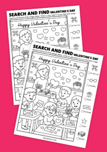 Free Printable Valentine's Day Search and Find - Pjs and Paint