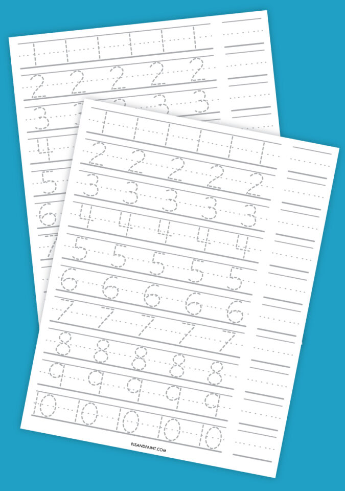 Free Printable Number Tracing Worksheet - Pjs and Paint