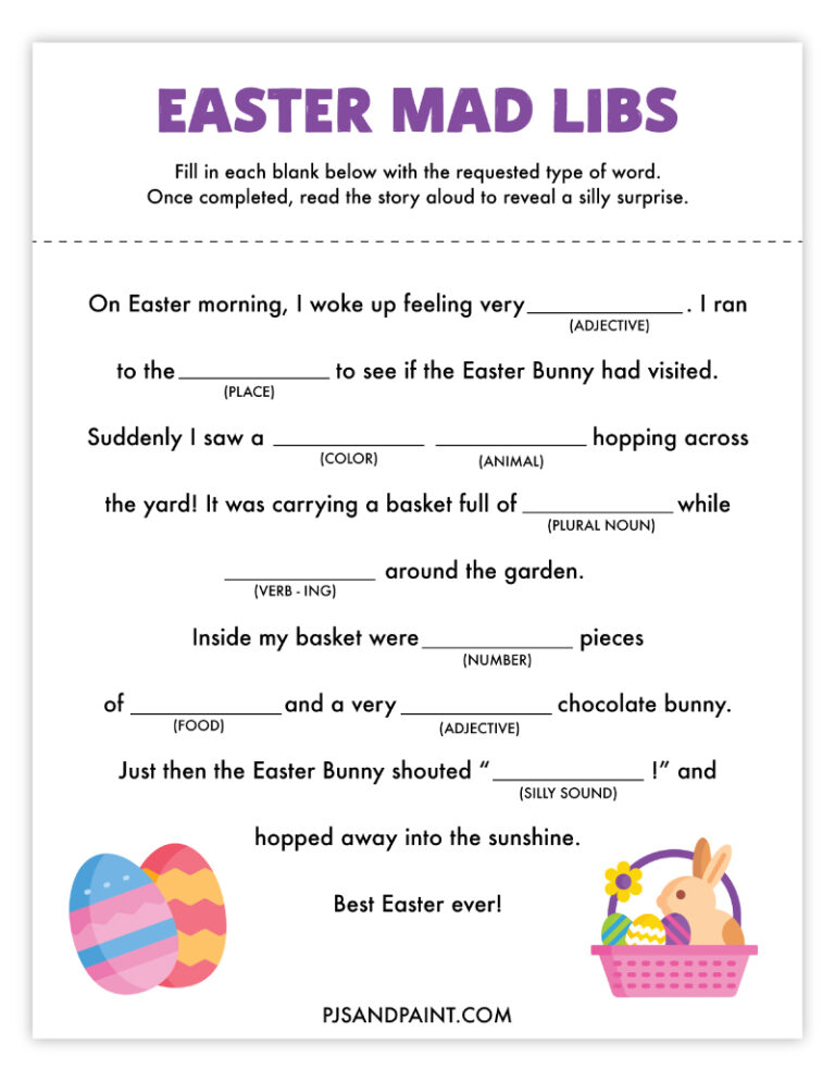 31 Free Printable Easter Games and Activities - Pjs and Paint