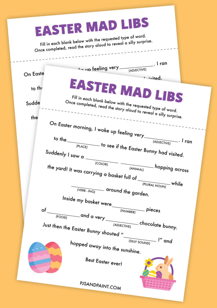 Free Printable Easter Mad Libs - Pjs and Paint