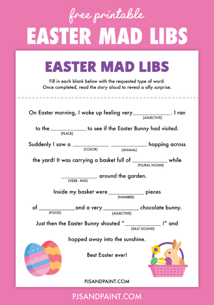 Free Printable Easter Mad Libs - Pjs and Paint