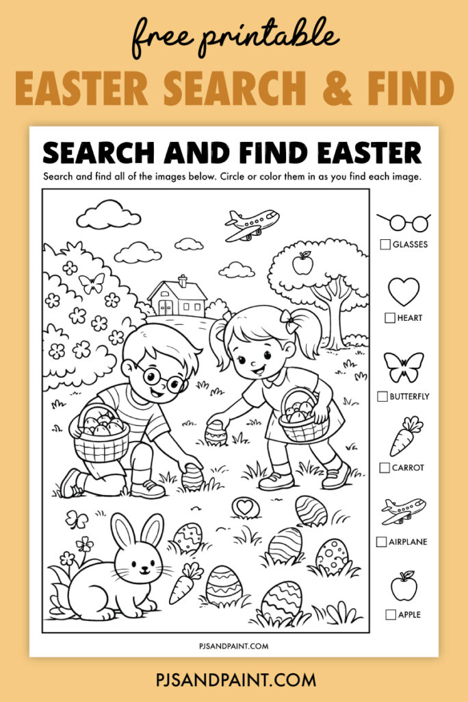 Free Printable Easter Search and Find - Pjs and Paint