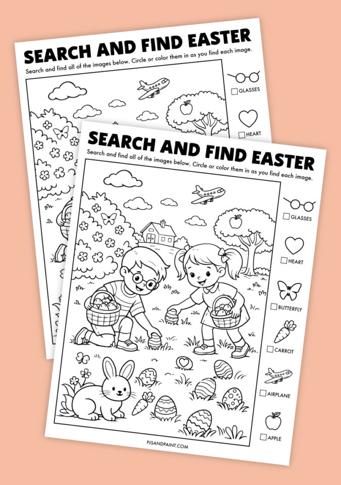 Free Printable Easter Search and Find - Pjs and Paint
