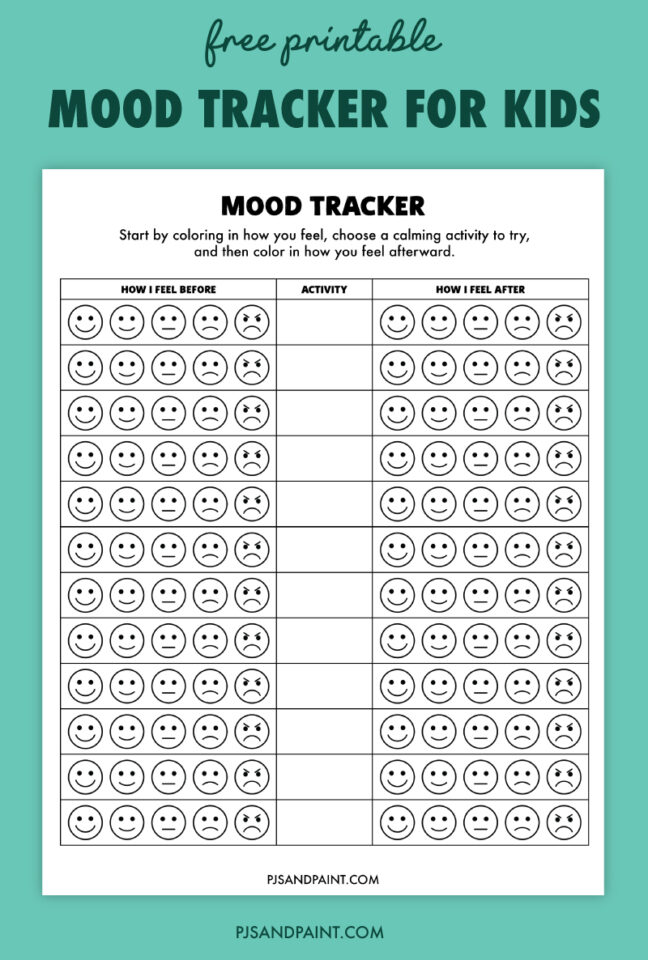 Free Printable Mood Tracker for Kids - Pjs and Paint