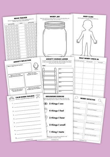 10 Free Printable Anxiety Relief Worksheets for Kids - Pjs and Paint