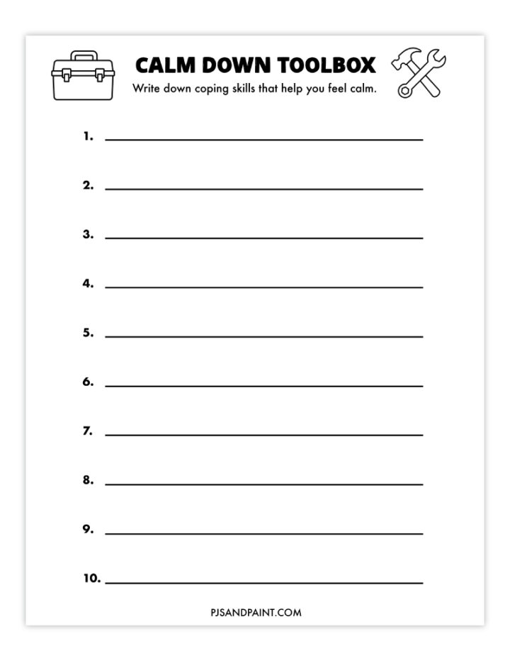 10 Free Printable Anxiety Relief Worksheets for Kids - Pjs and Paint