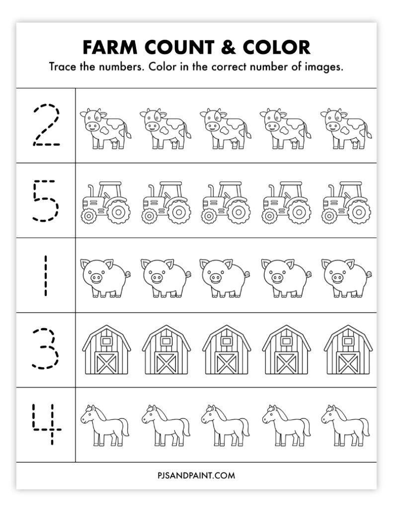19 Free Printable Farm Themed Games & Activities - Pjs and Paint